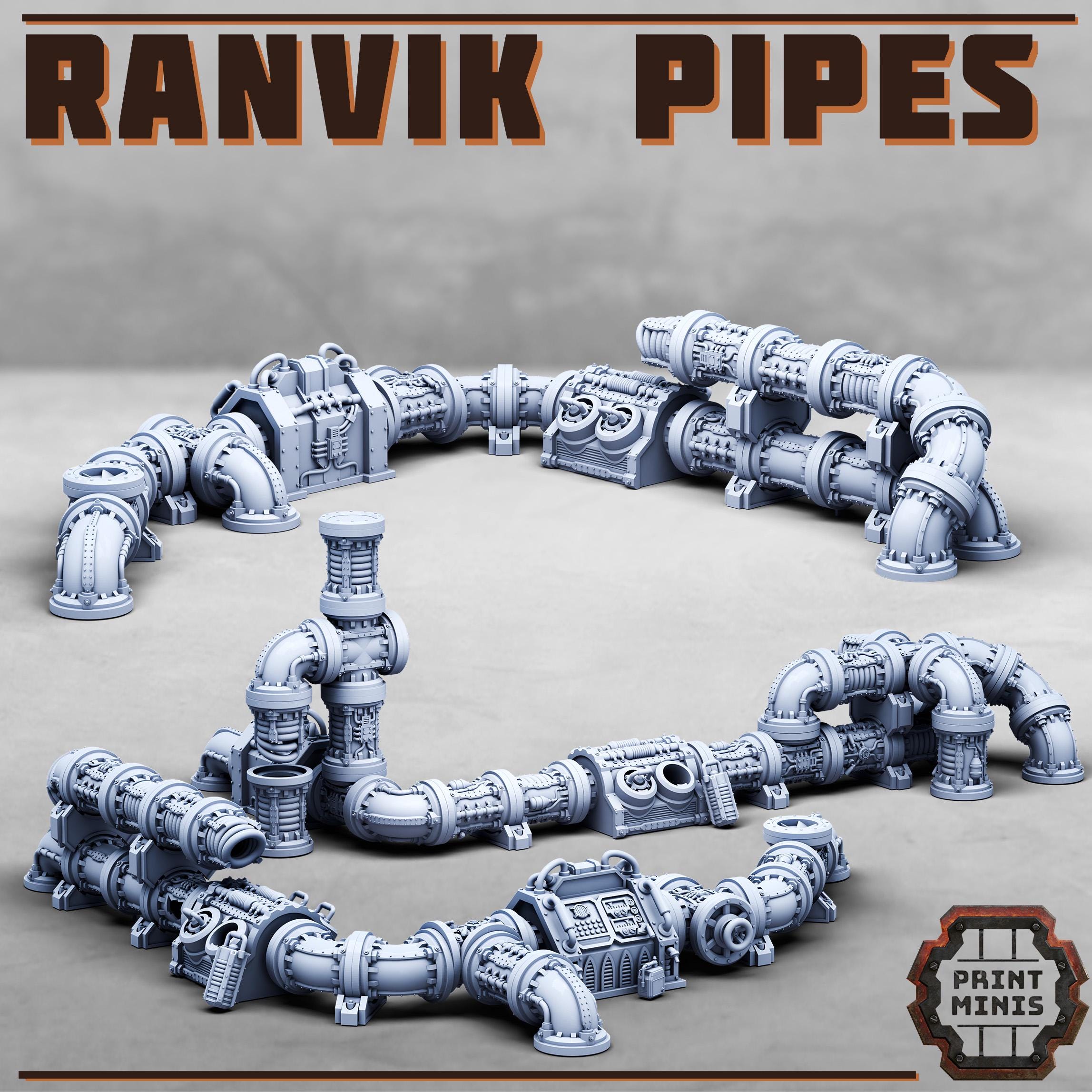Ranvik Pipes Kit - Sci-Fi Space Industrial Terrain by Print Minis ...